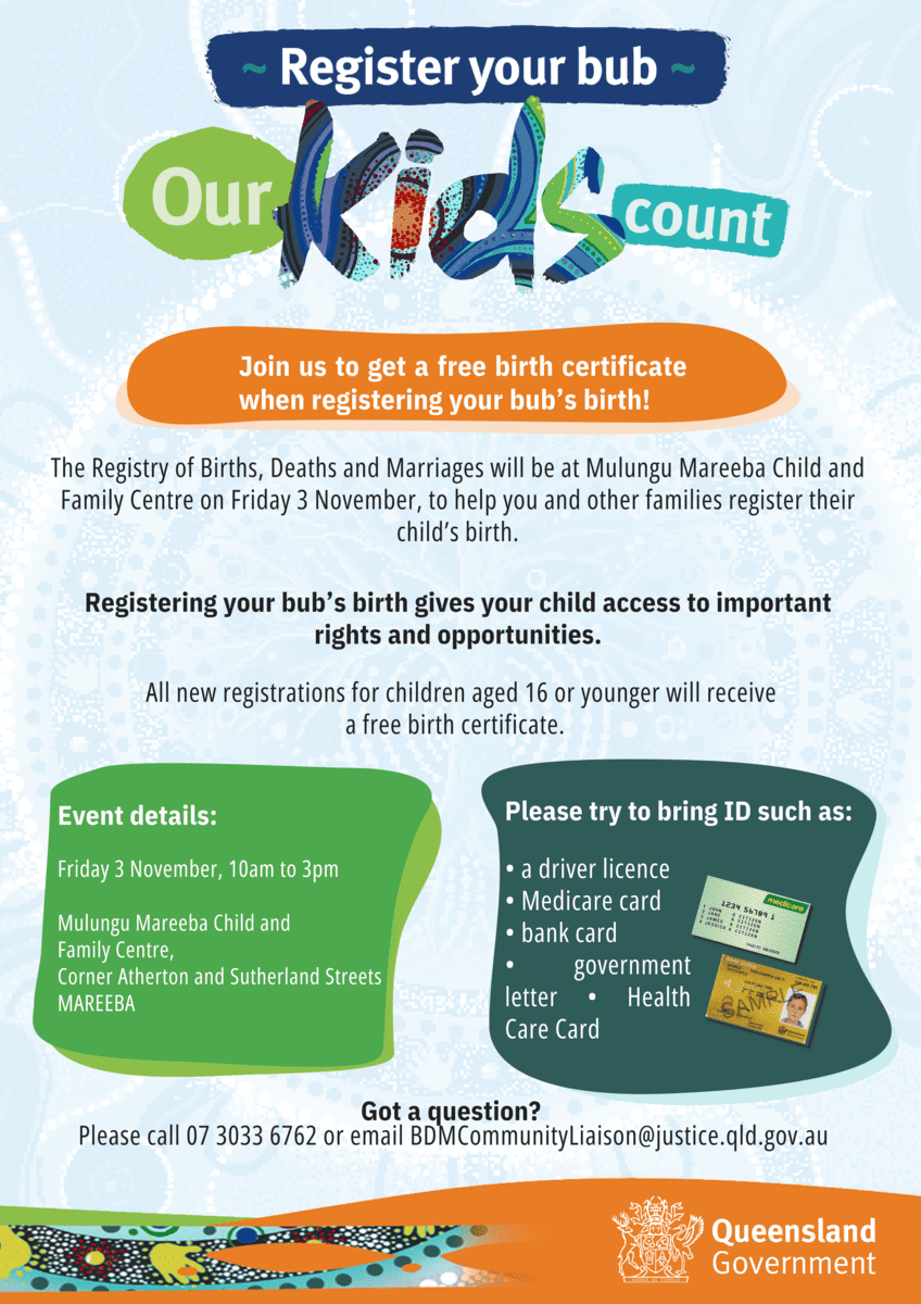 Our Kids Count - Birth Registration - Mareeba Shire Council