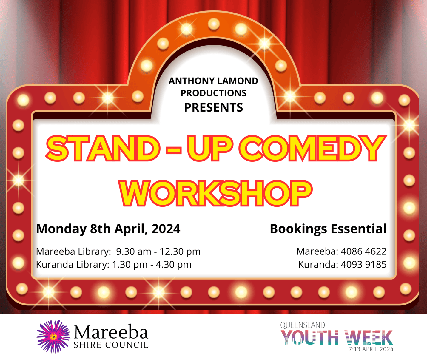 Mareeba Library Stand-up Comedy Workshop - Mareeba Shire Council