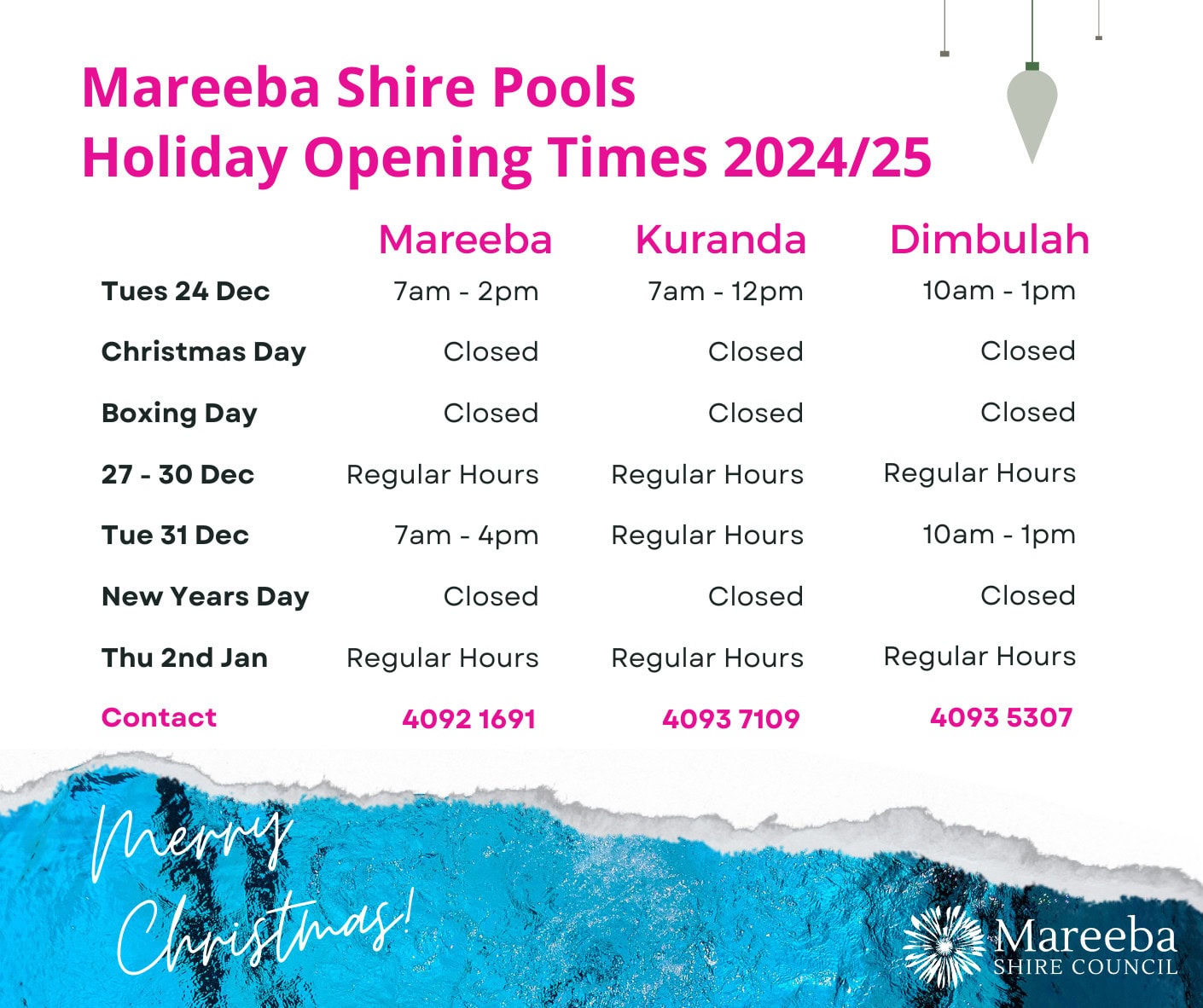 Swimming Pools - Mareeba Shire Council