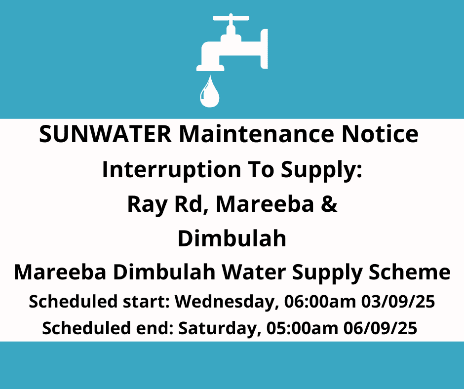 Sunwater Maintenance Notice - Mareeba Shire Council